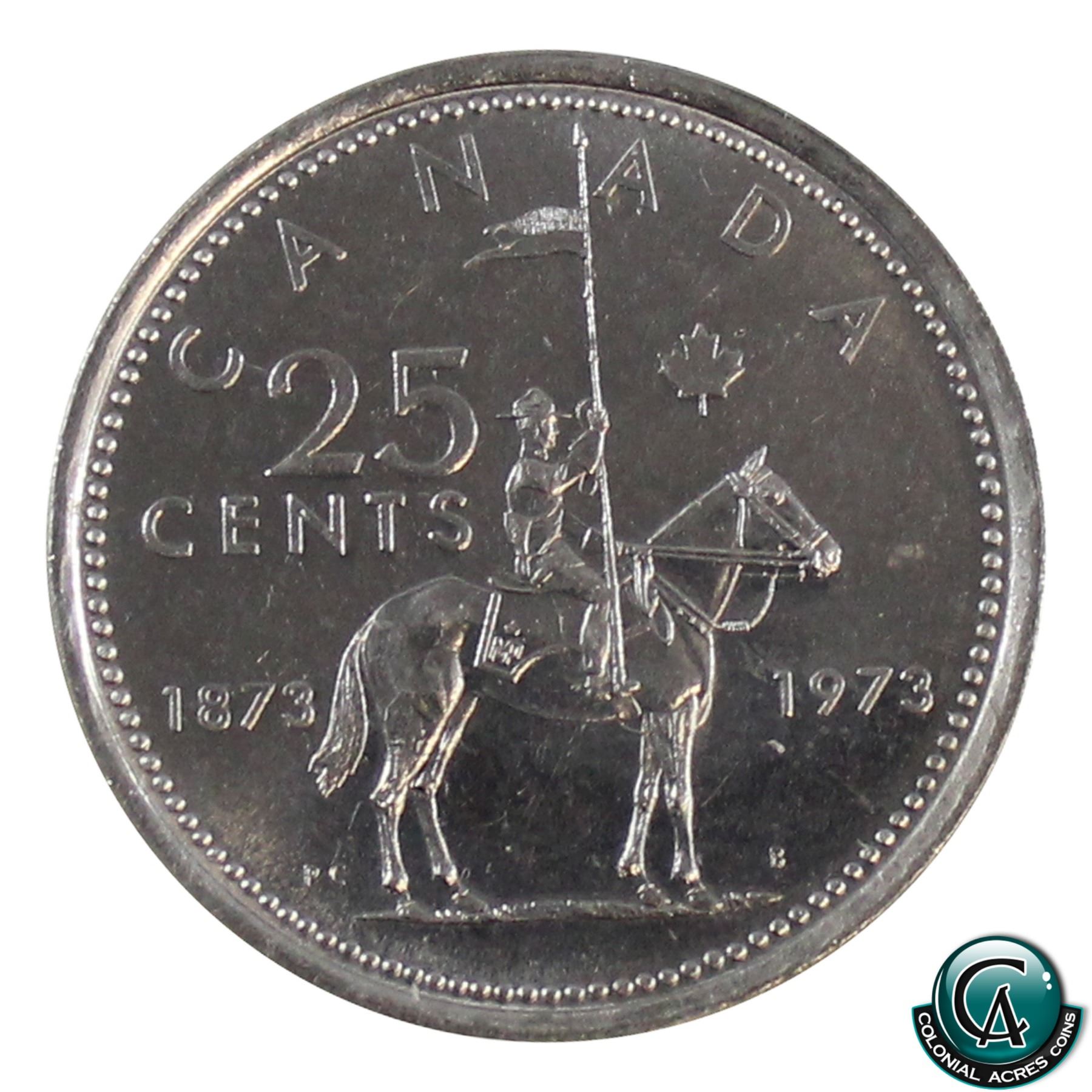 25-cent 1973 Large Bust ICCS Certified MS-63. A rare coin in Mint state ...