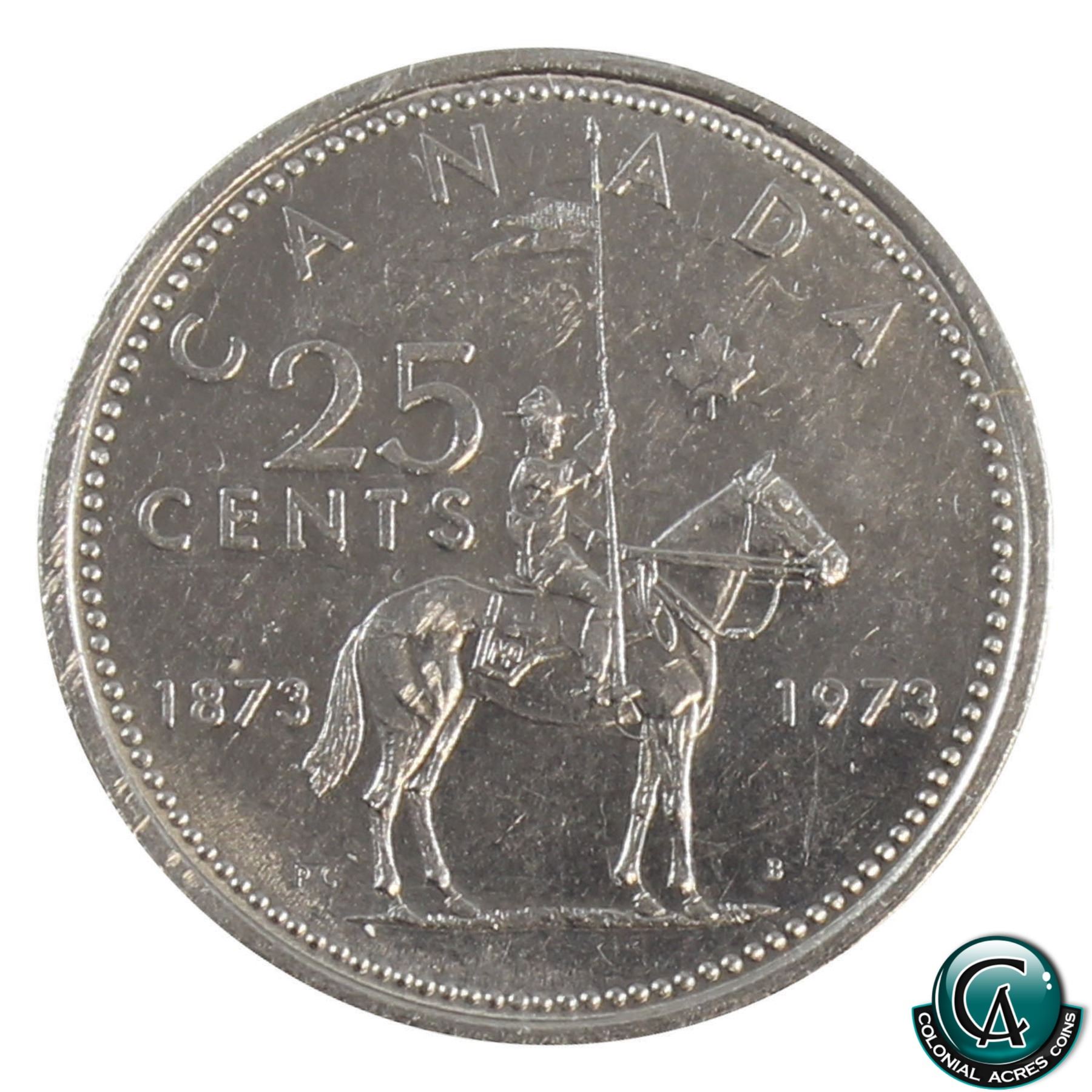 25-cent 1973 Large Bust ICCS Certified AU-50