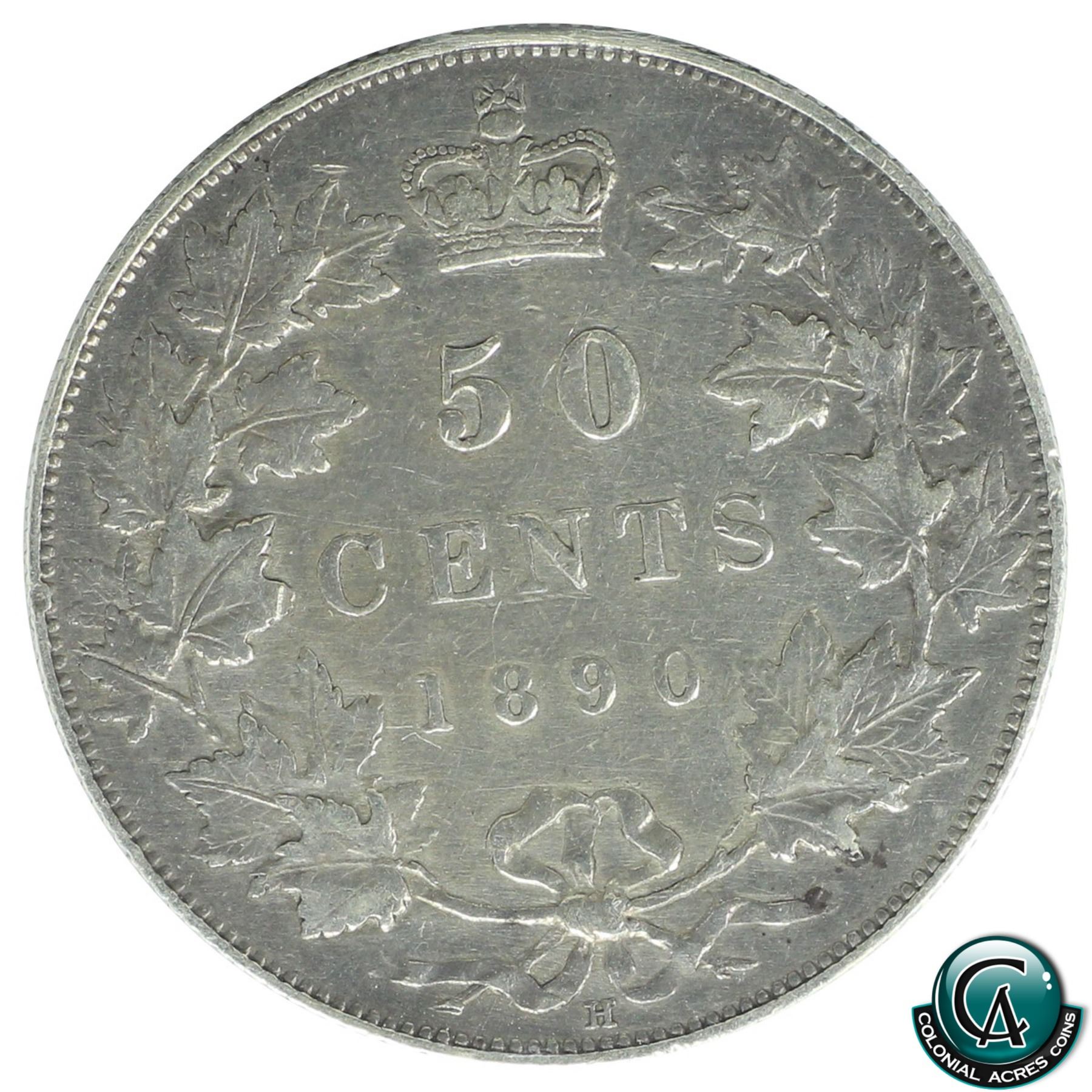 50-cent 1890H Obverse 4 ICCS Certified VF-30
