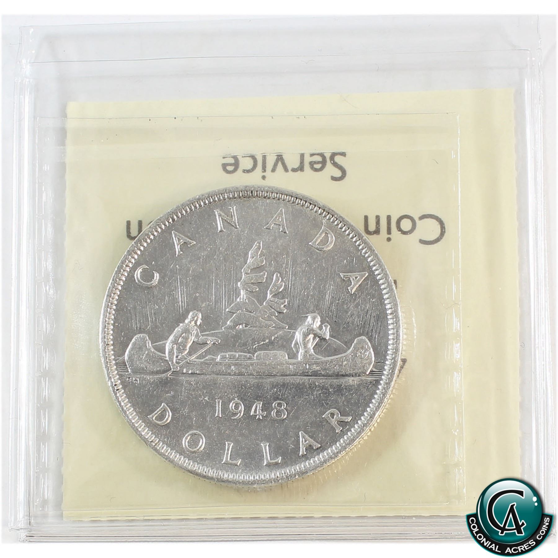 Silver $1 1948 ICCS Certified AU-55.