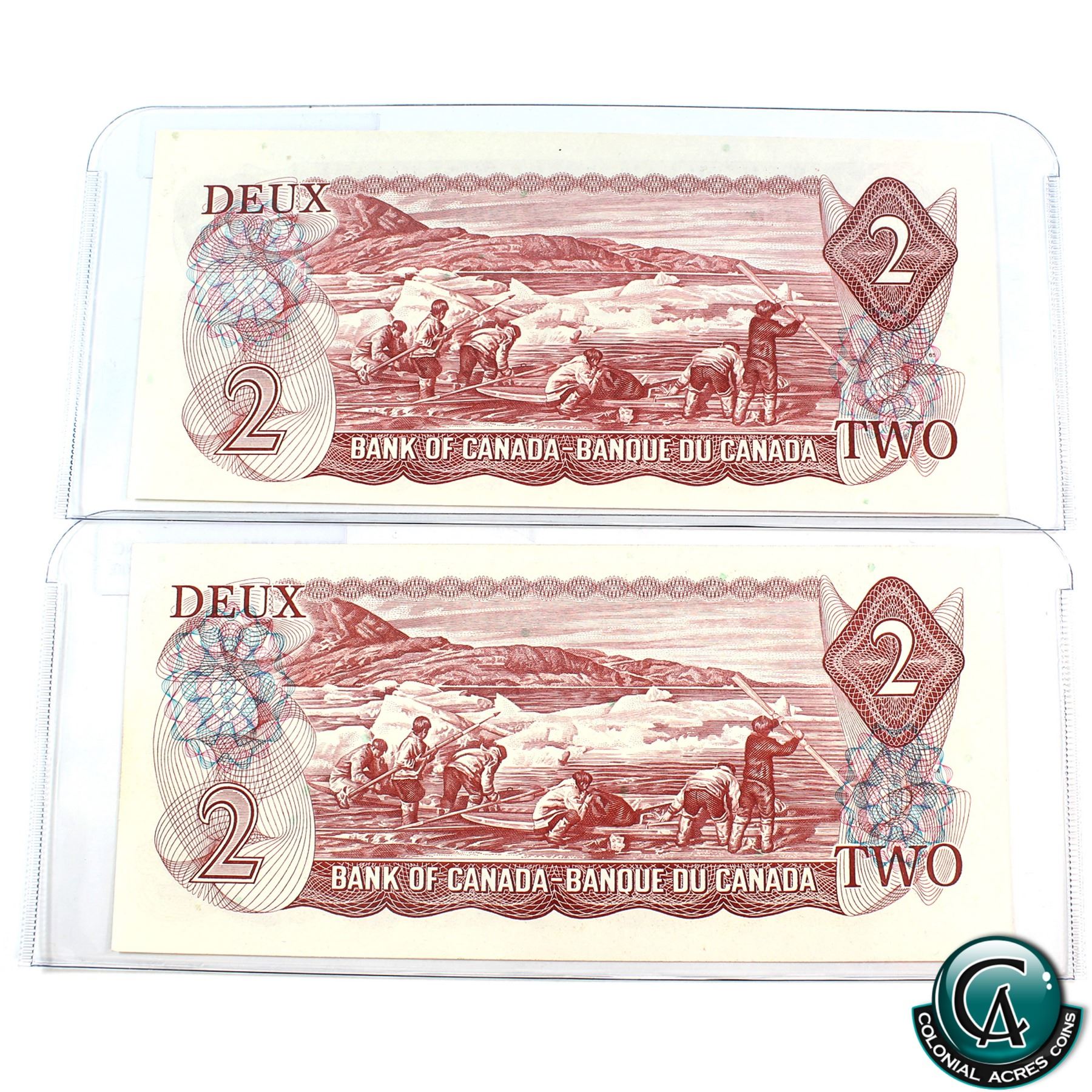 BC-47a 1974 Bank of Canada $2, 3-digit & 4-digit RADAR, Lawson-Bouey, S ...