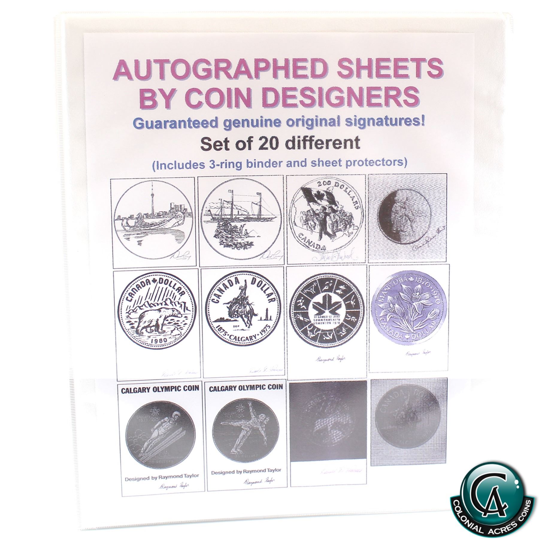 Set of 20x Autographed coin designs of Submissions By Dora De-pedery ...