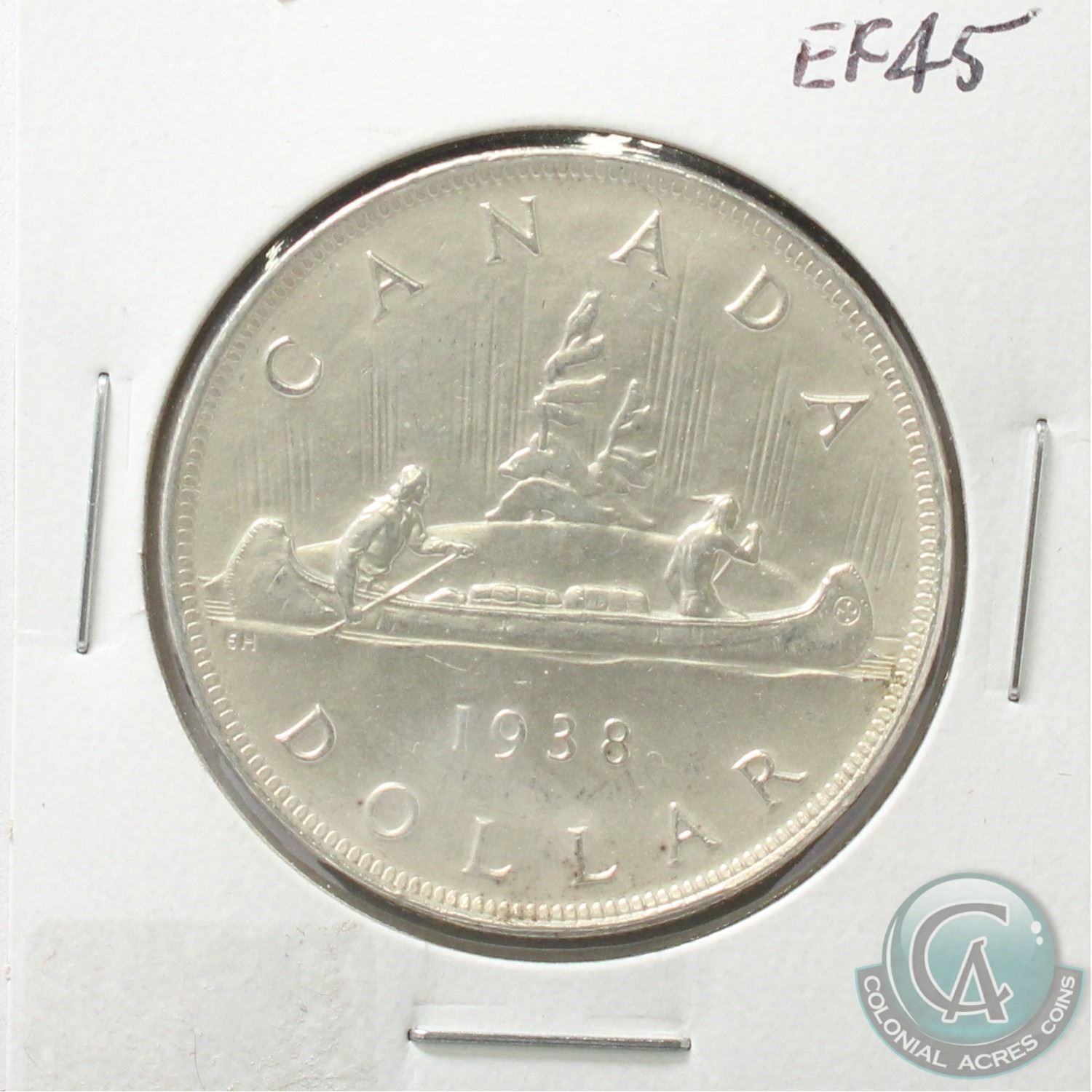 1938 Canada Silver $1 EF-AU (EF45)