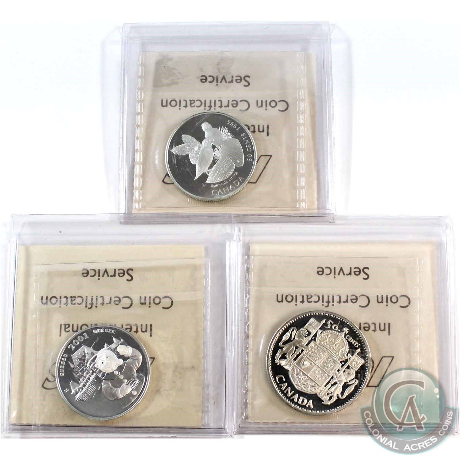 1995 Puffins, 2001 Quebec, 2003 Coronation Canada 50-cent ICCS ...