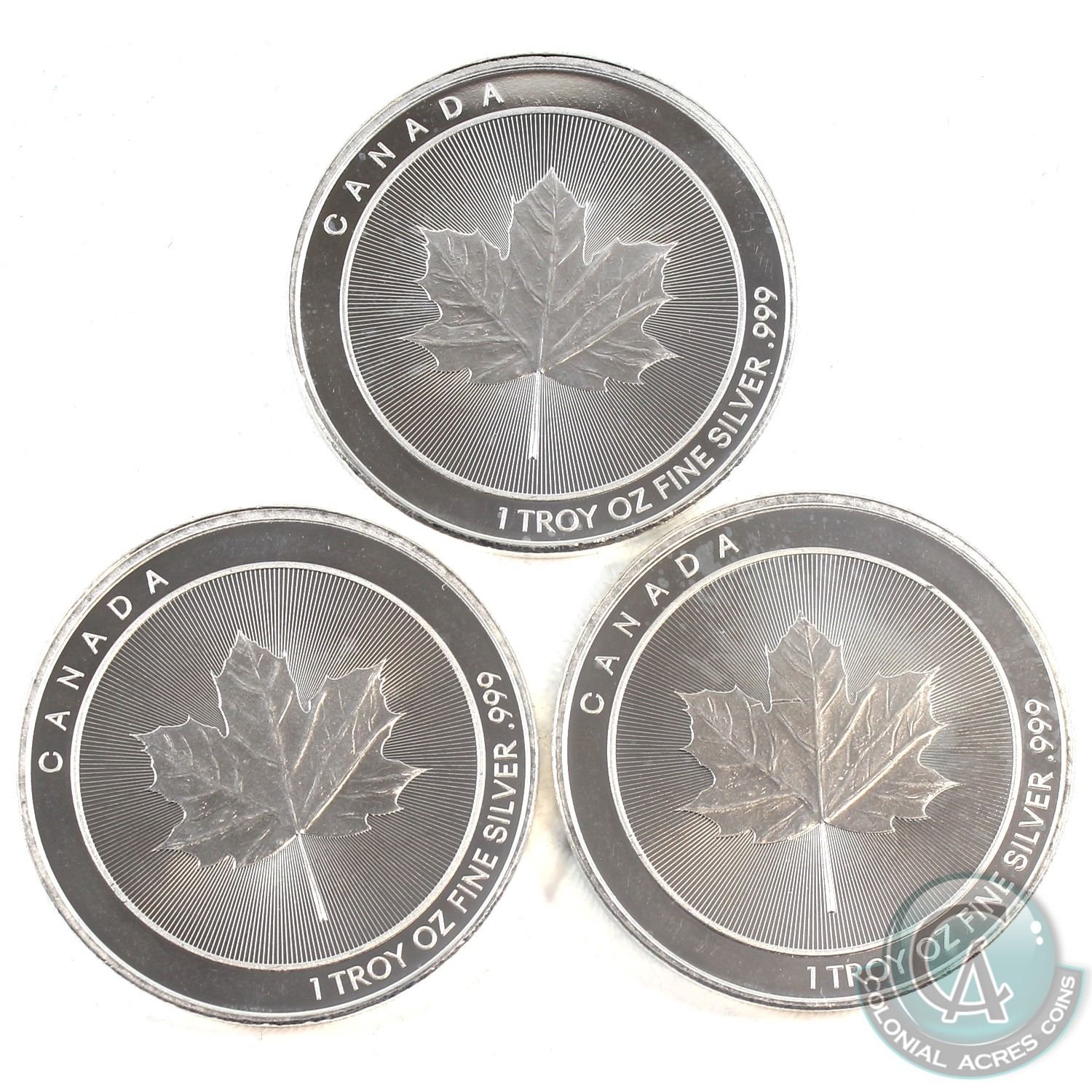 3x Ebay.ca Canada 1oz. .999 Fine Silver Rounds -map of Canada (Tax ...