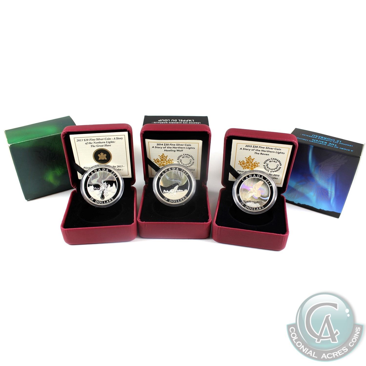 2013-2015 Canada $20 A Story of the Northern Lights Fine Silver Coins ...