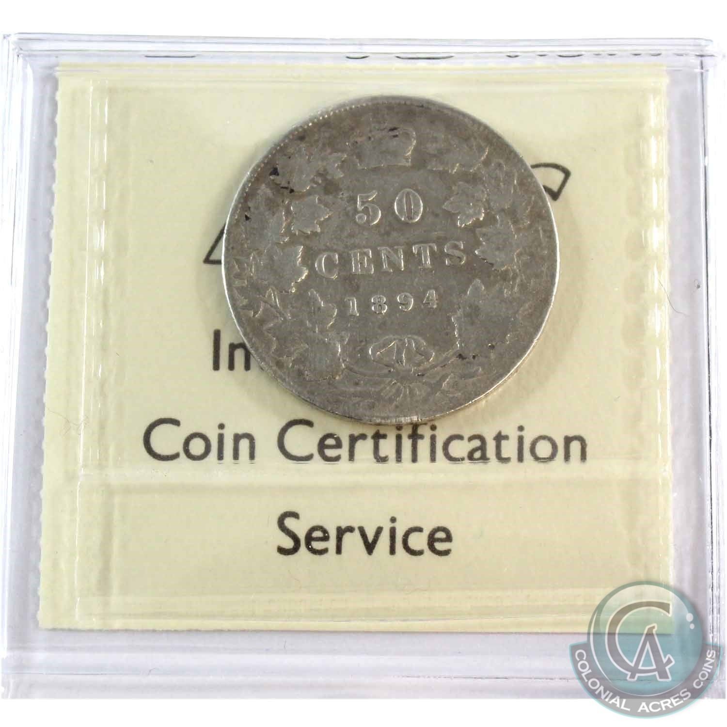 1894 Canada 50-cent ICCS Certified G-4 Polished.