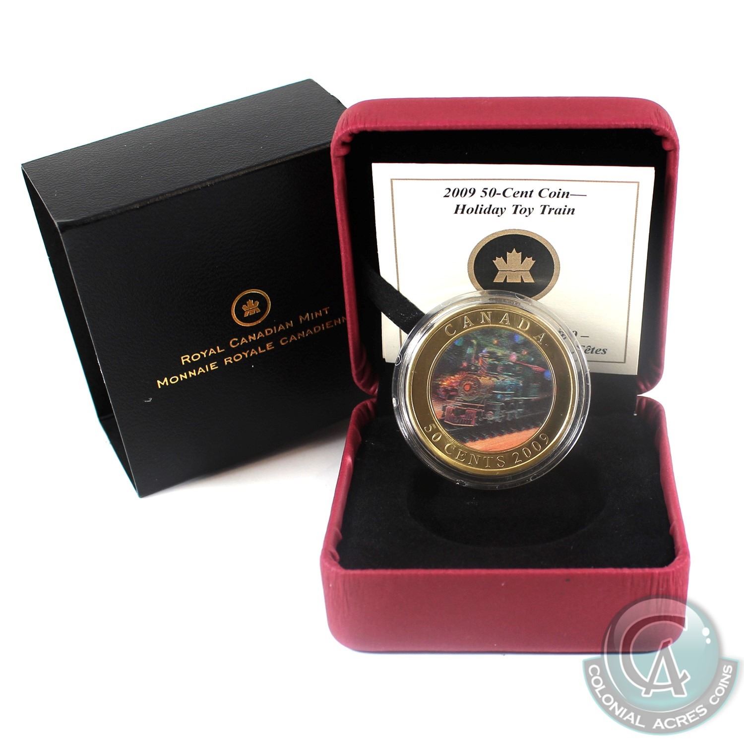 2009 Canada 50-cent Holiday Toy Train Lenticular Coin.