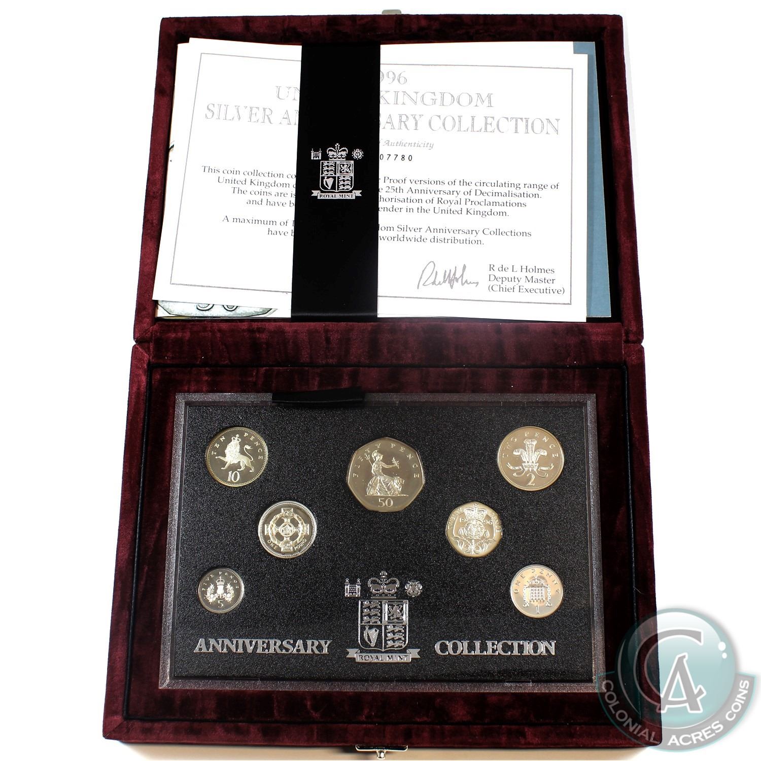 1996 United Kingdom Silver Anniversary 6-coin Proof Set. Please note ...