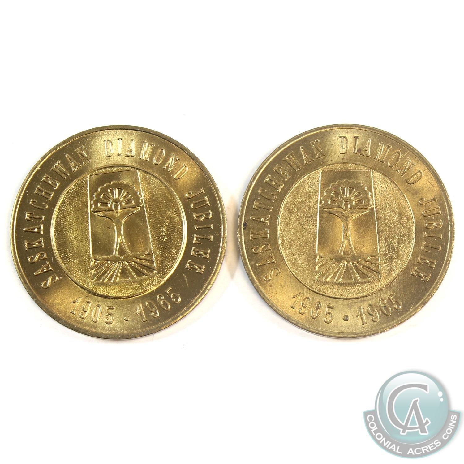 2x 1905-1965 Saskatchewan Diamond Jubilee Medallions. You will receive ...