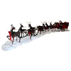 Santa Claus Sleigh Reindeer Life Size Display