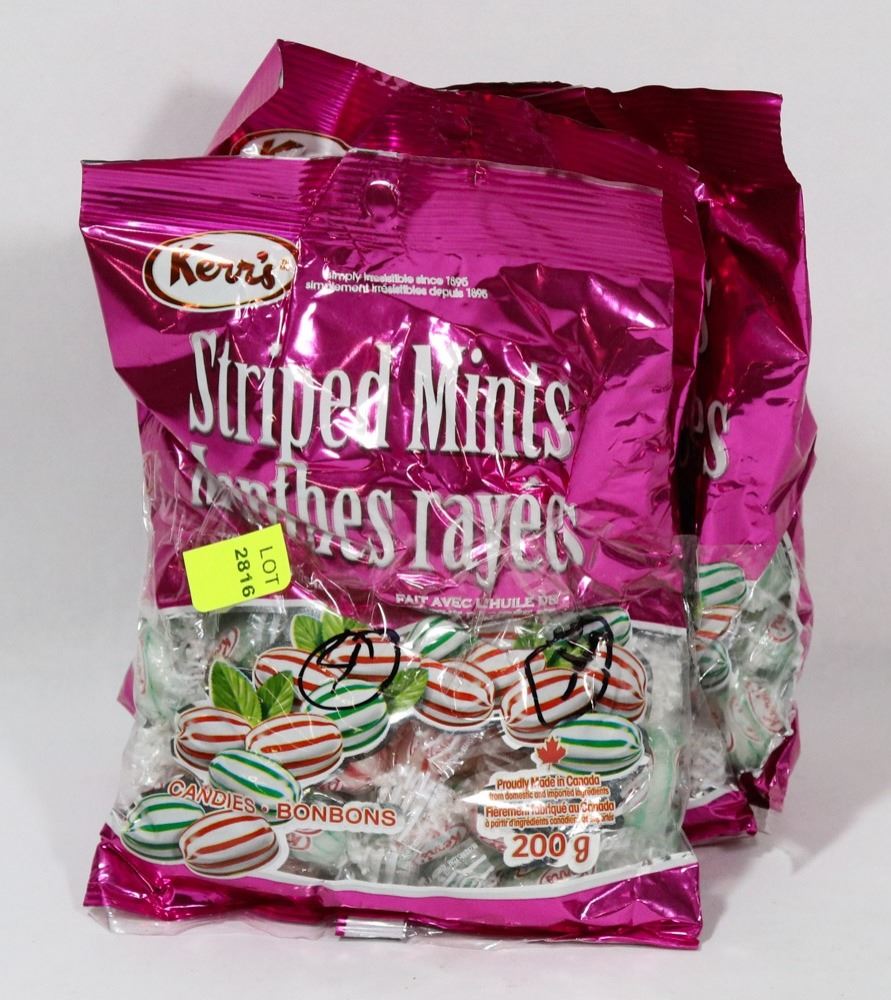 4 PACKS OF KERRS STRIPED MINTS