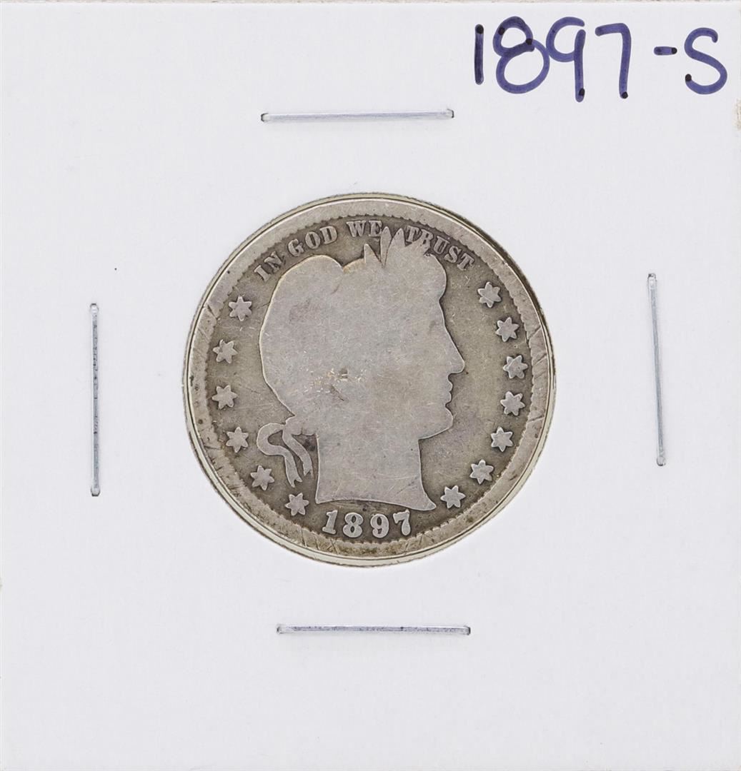 1897-S Barber Quarter Coin