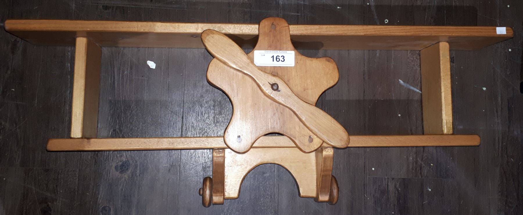 HAND CRAFTED WOOD BI-PLANE SHELF