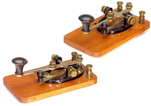 2 Edison Patent Telegraph Keys, c. 1890