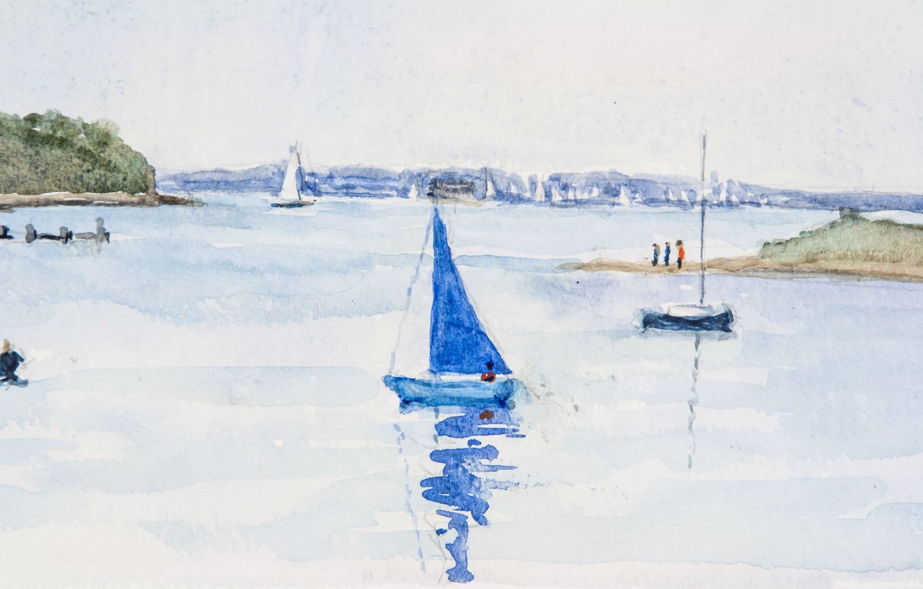 Watercolor Harbor Signed Winifred Nicholson