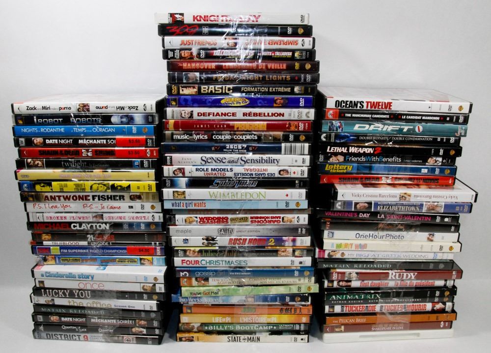 BOX OF 80 DVDS MOVIES