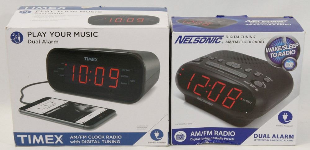 NEW TIMEX DIGITAL CLOCK RADIO AND NELSONIC CLOCK R