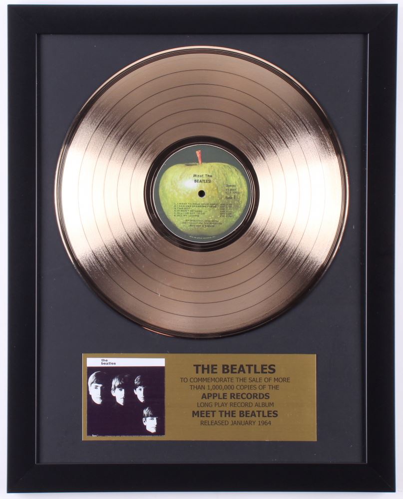 The Beatles Custom Framed 15.75x19.5 Gold Plated "Meet The Beatles ...