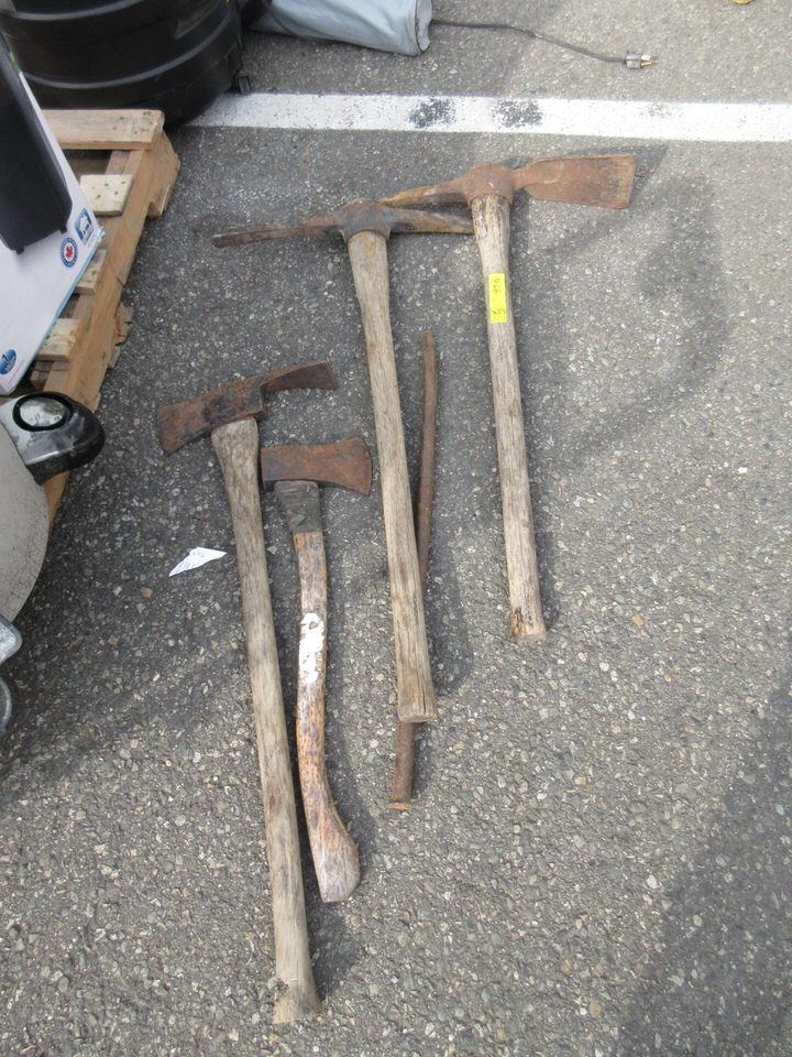 Pick, Adz, Fireman Axe, Pry Bar & Axe