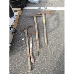 Pick, Adz, Fireman Axe, Pry Bar & Axe