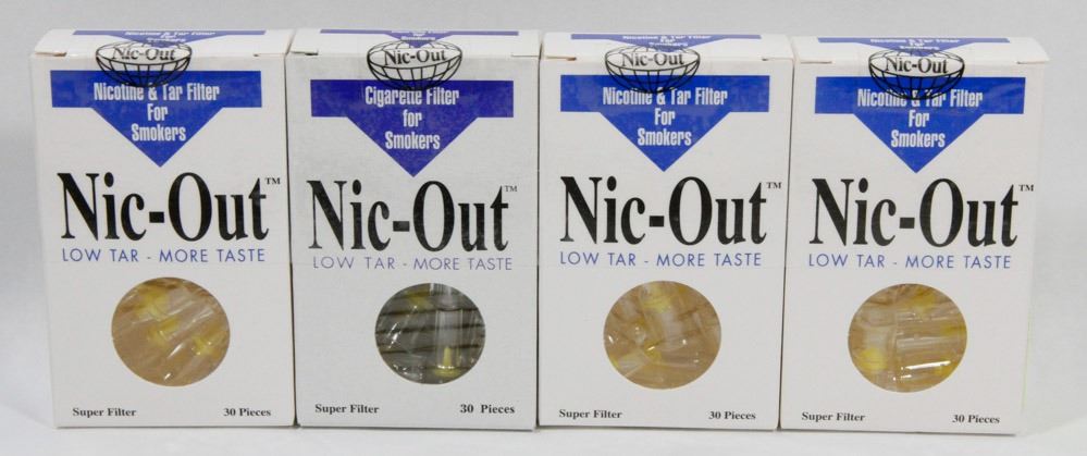 FOUR BOXES OF NIC-OUT NICOTINE & TAR FILTER FOR
