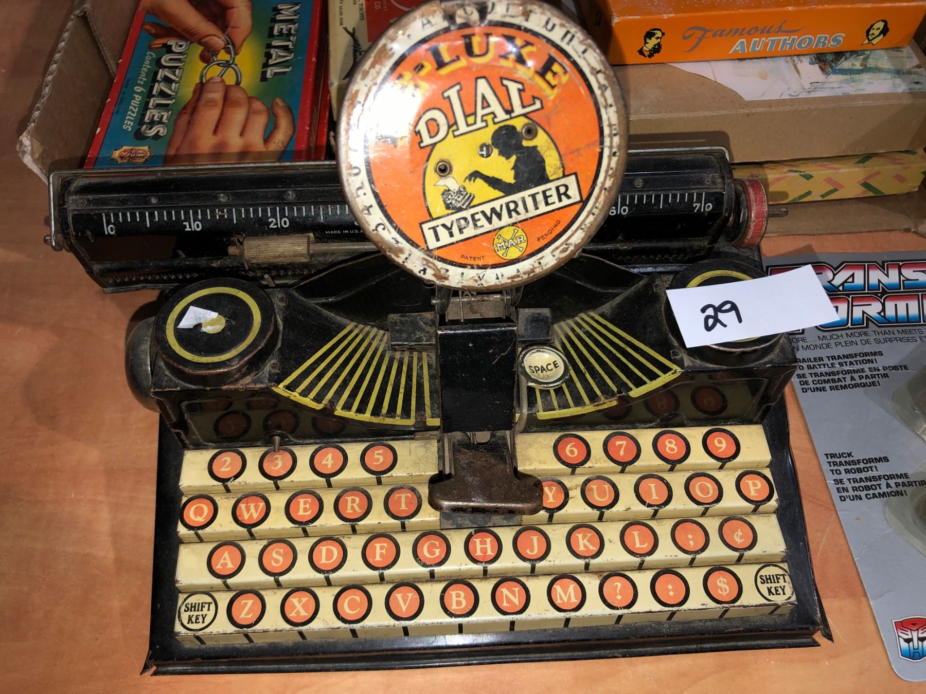 Old parlor games, puzzles, antique typewriter, coca cola TV tray, jello ...