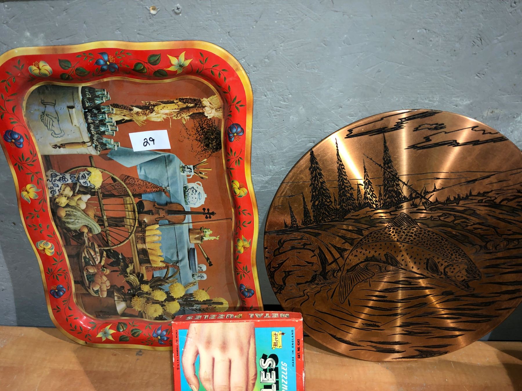 Old parlor games, puzzles, antique typewriter, coca cola TV tray, jello ...