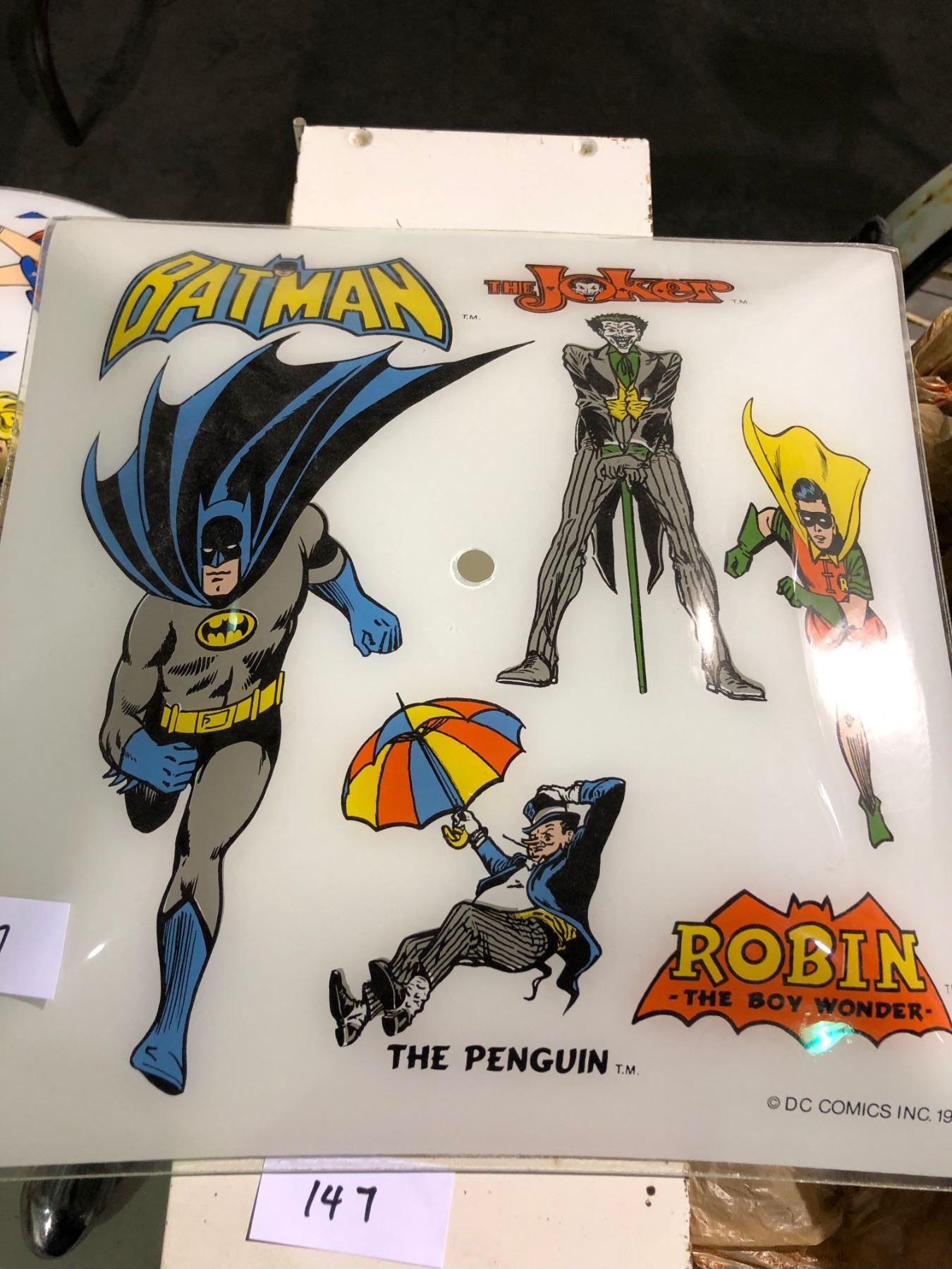 Batman lampshade, Barbie lampshade, Delco cabinet, Delta plumbing fixtures