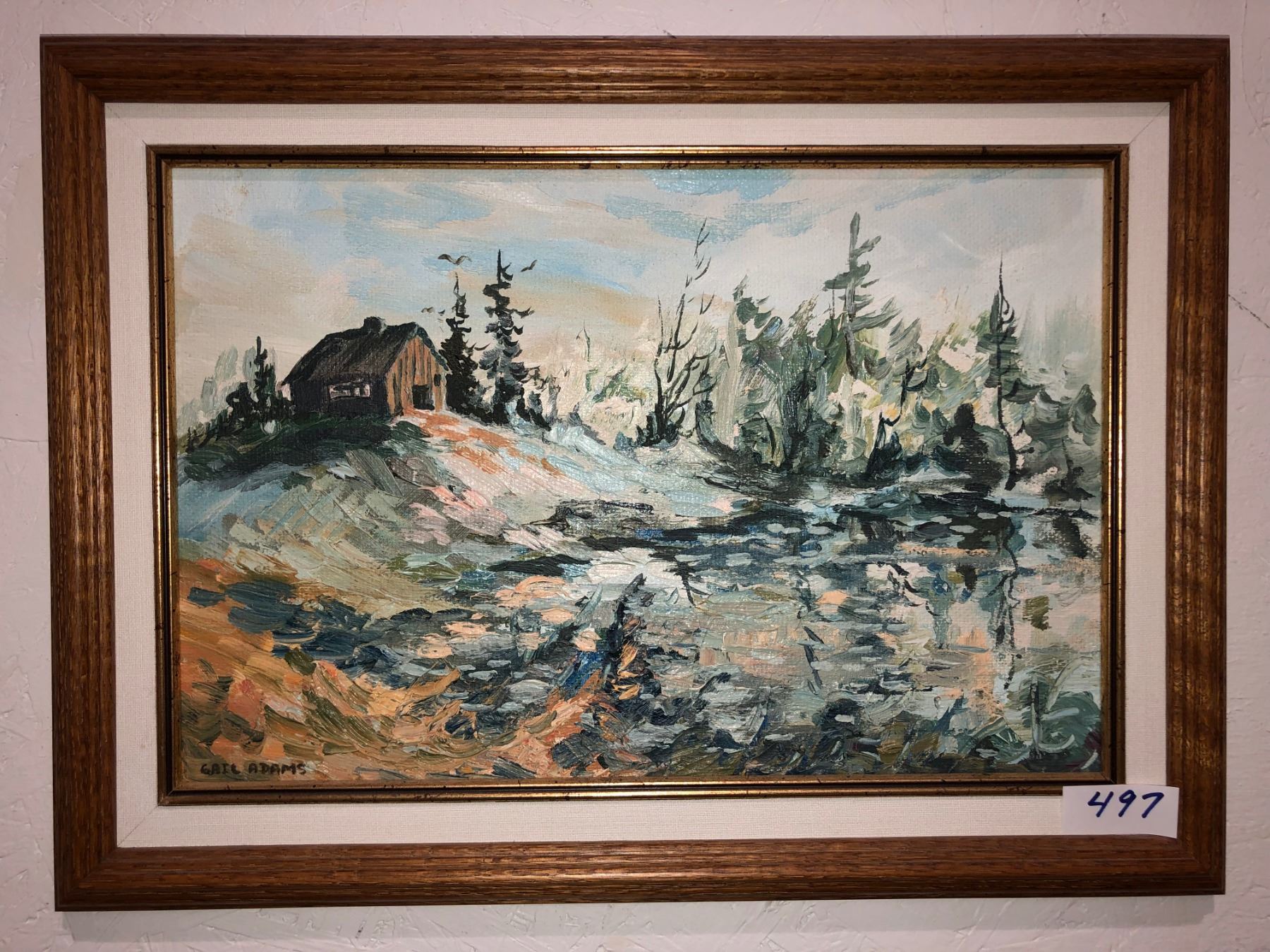 Pair of Gail Adams oil paintings from 1979 16"x18" and 12"x18"