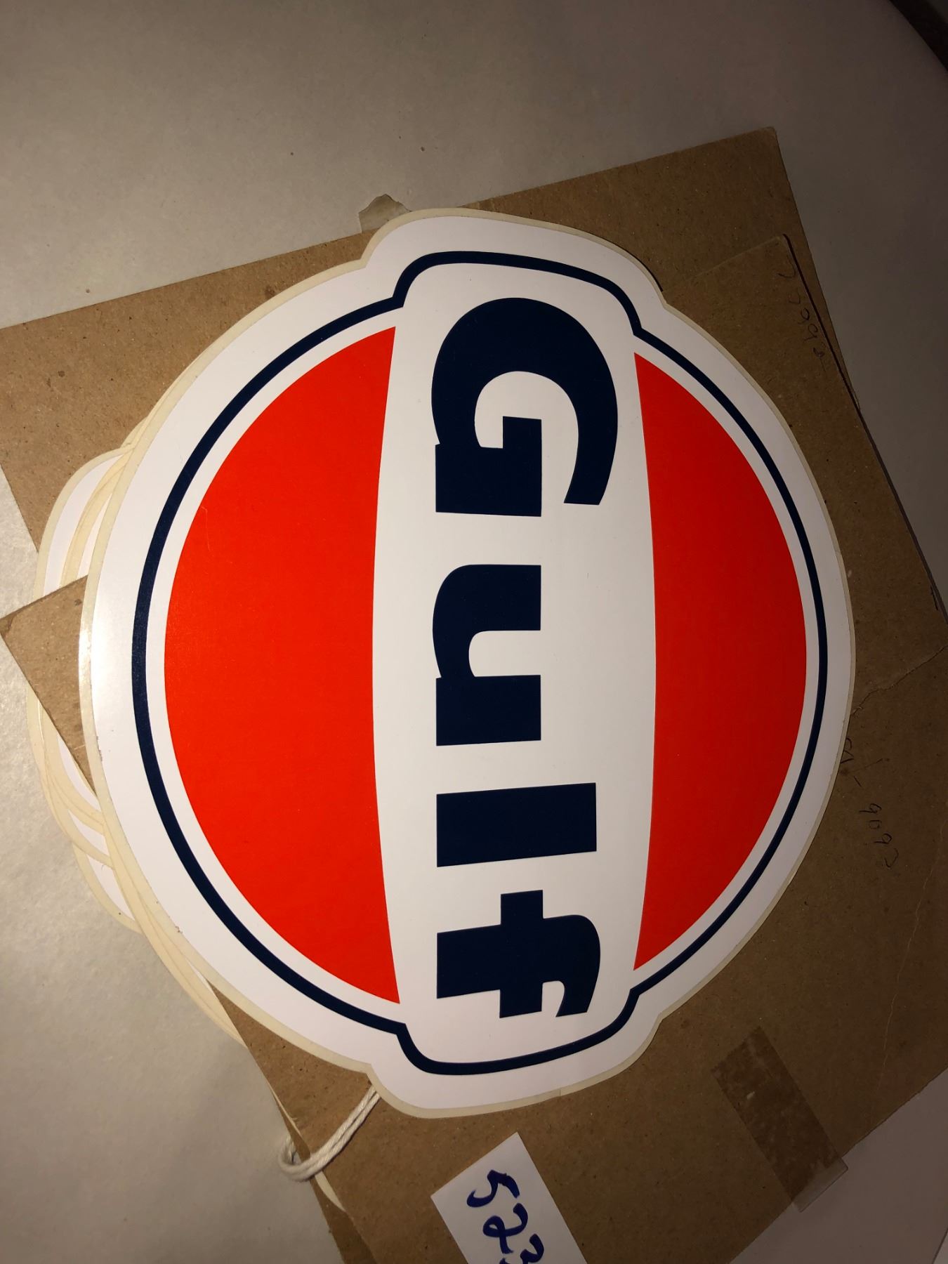 10 antique Gulf Oil Stickers 8" diameter