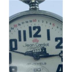 ESTATE WATCH, 17 Jewel, Jean Cardot Railroad Pocket Watch