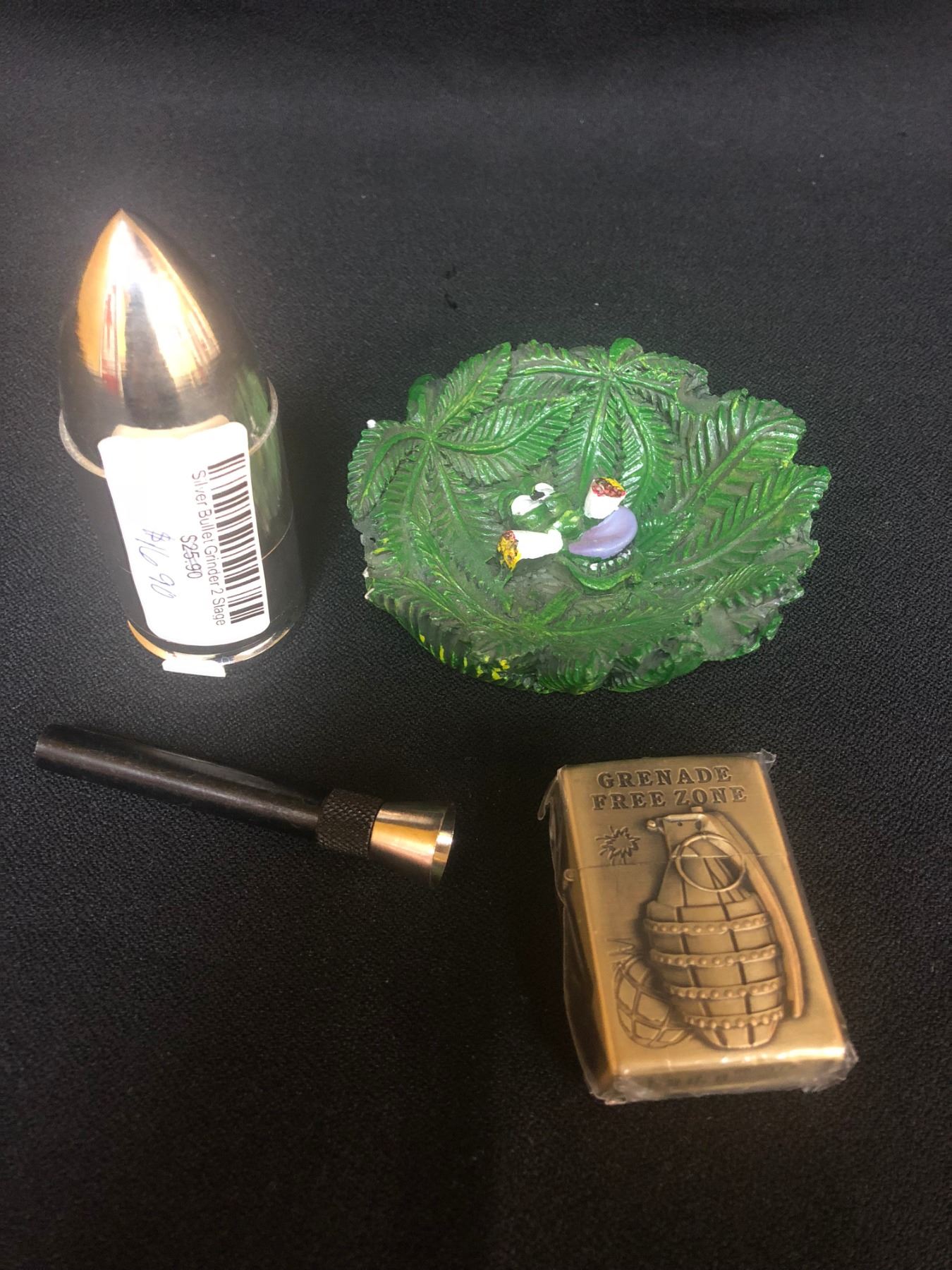SILVER BULLET GRINDER 2 STAGE/ LIGHTER TORCH GRENADE COPPER LOT