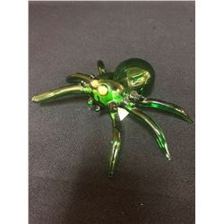 SPIDER GREEN BLOWN GLASS PIPE ART