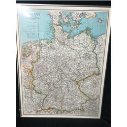 1991 NATIONAL GEOGRAPHIC MAP OF GERMANY 20" X 26" FRAMED