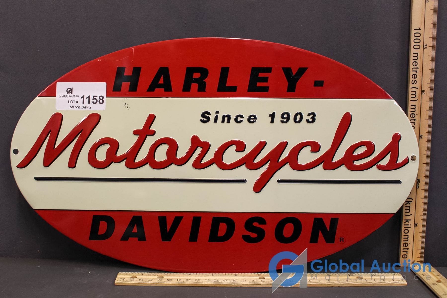 Harley Davidson Oval Embossed Tin Sign