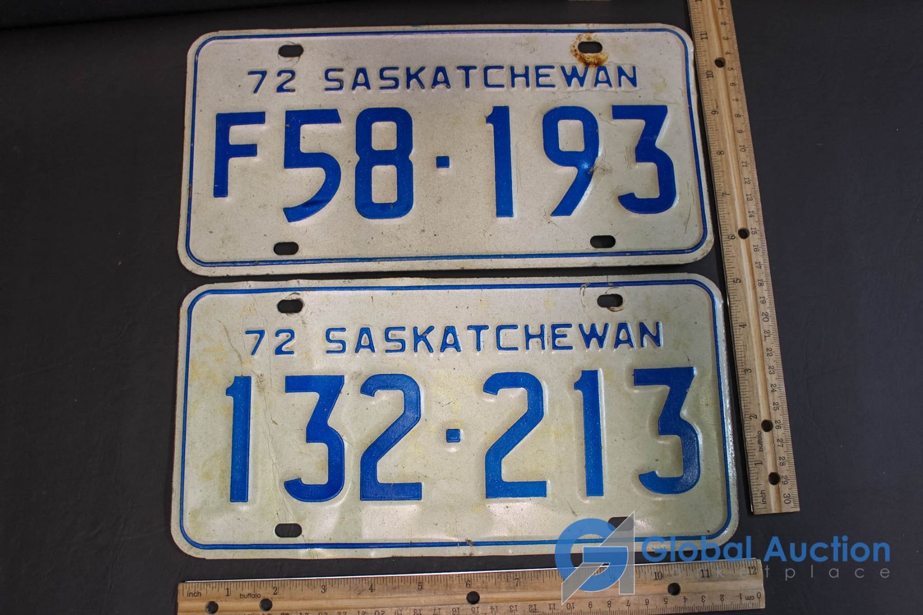 Pair of 1972 SK License Plates
