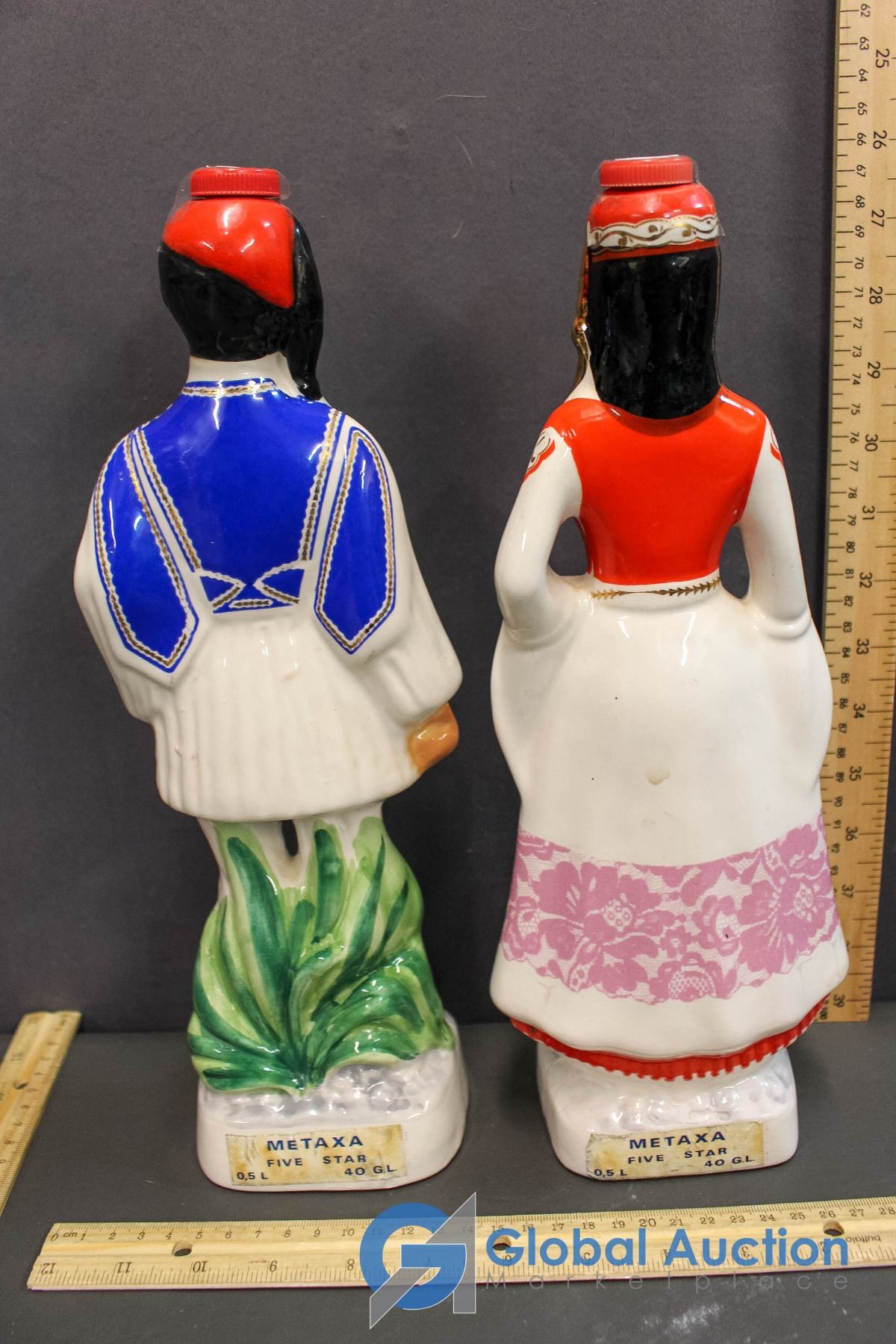 Metaxa Ceramic Figurine Decanters (Made In Greece & Hand Painted)