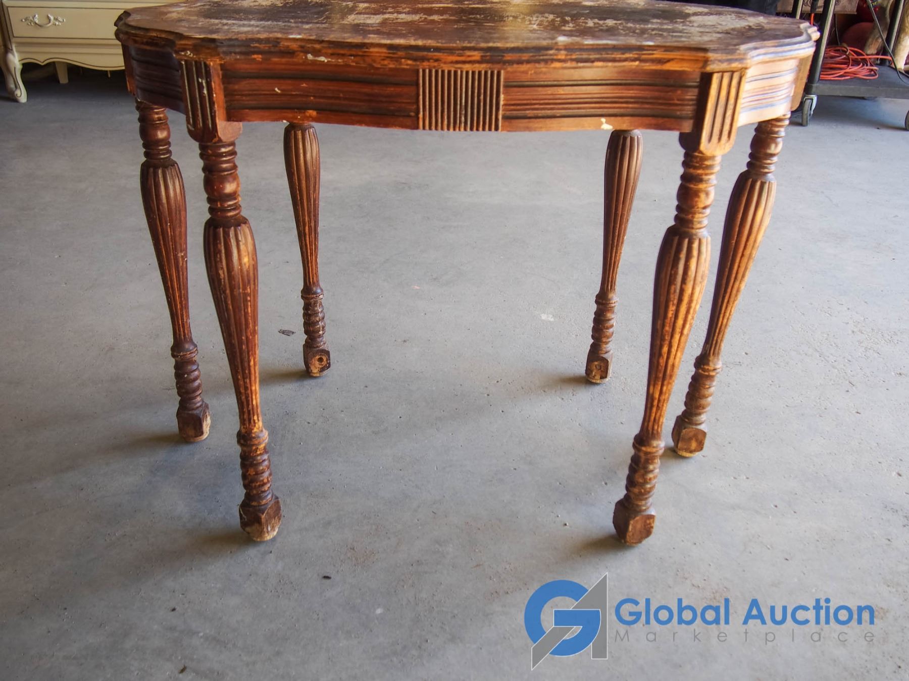 Vintage Oval 6-Leg Parlour Table