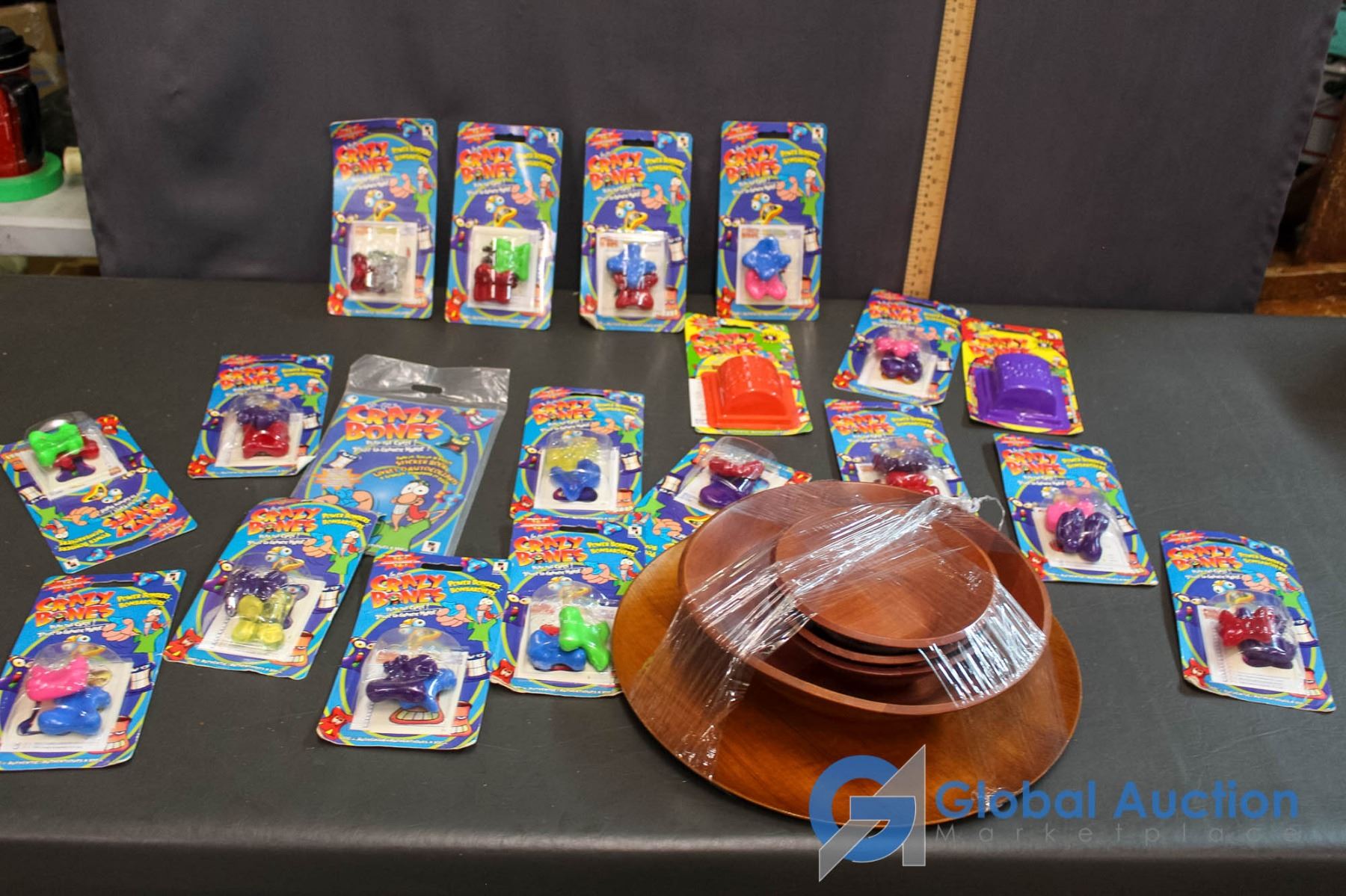 Crazy Bones Game & Wooden Salad Bowl Set