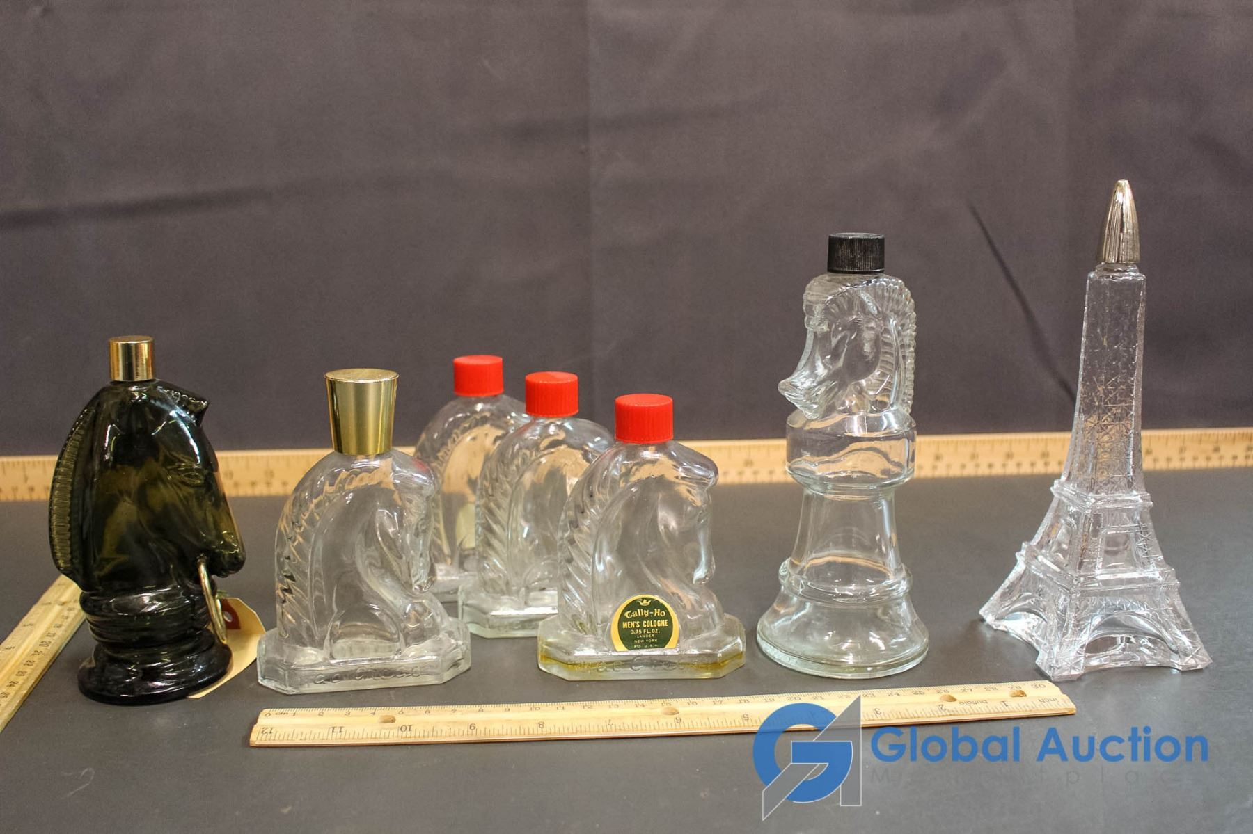 (7) Glass Cologne Bottles