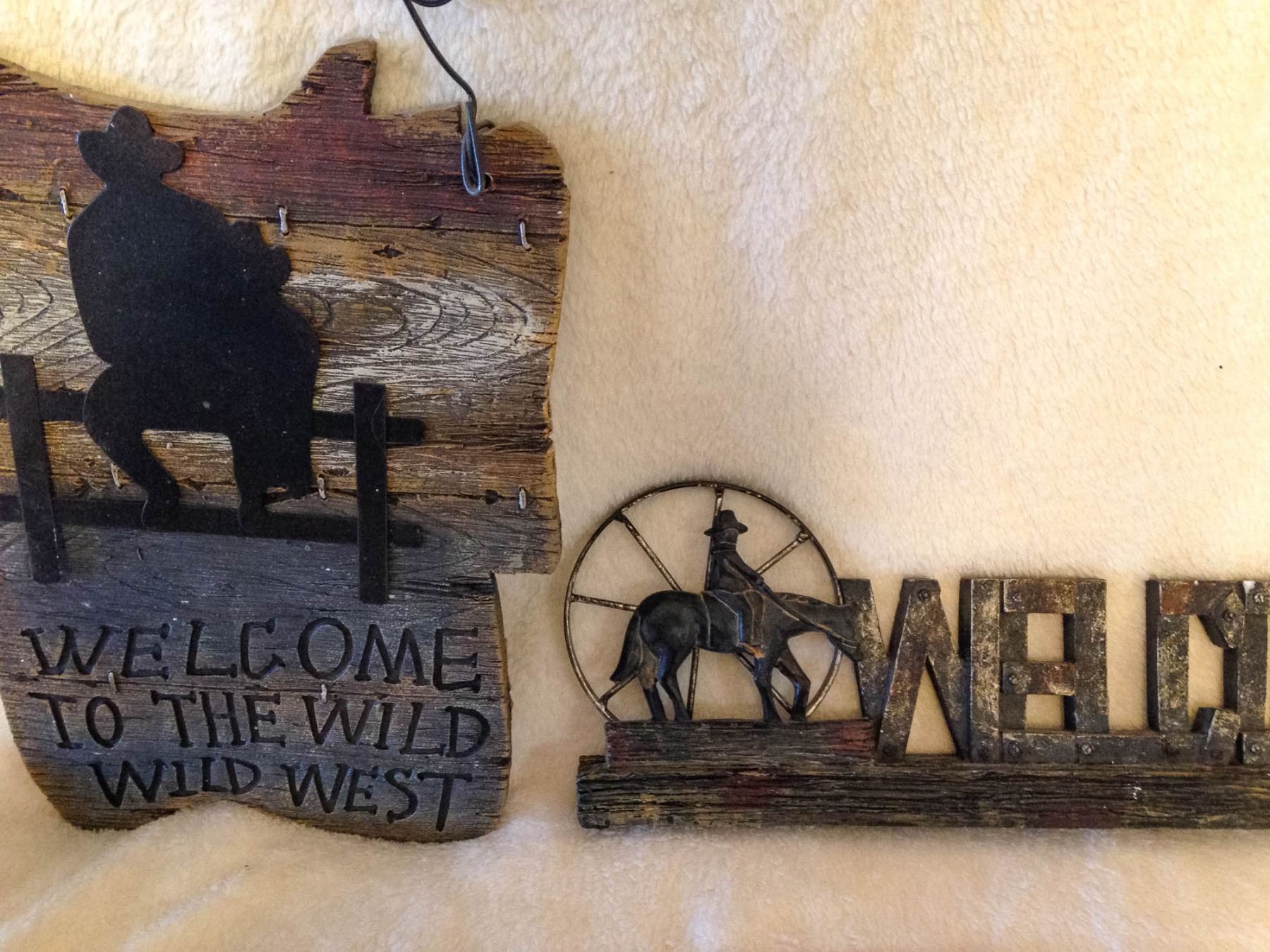 (2) Western Metal & Wood Signs
