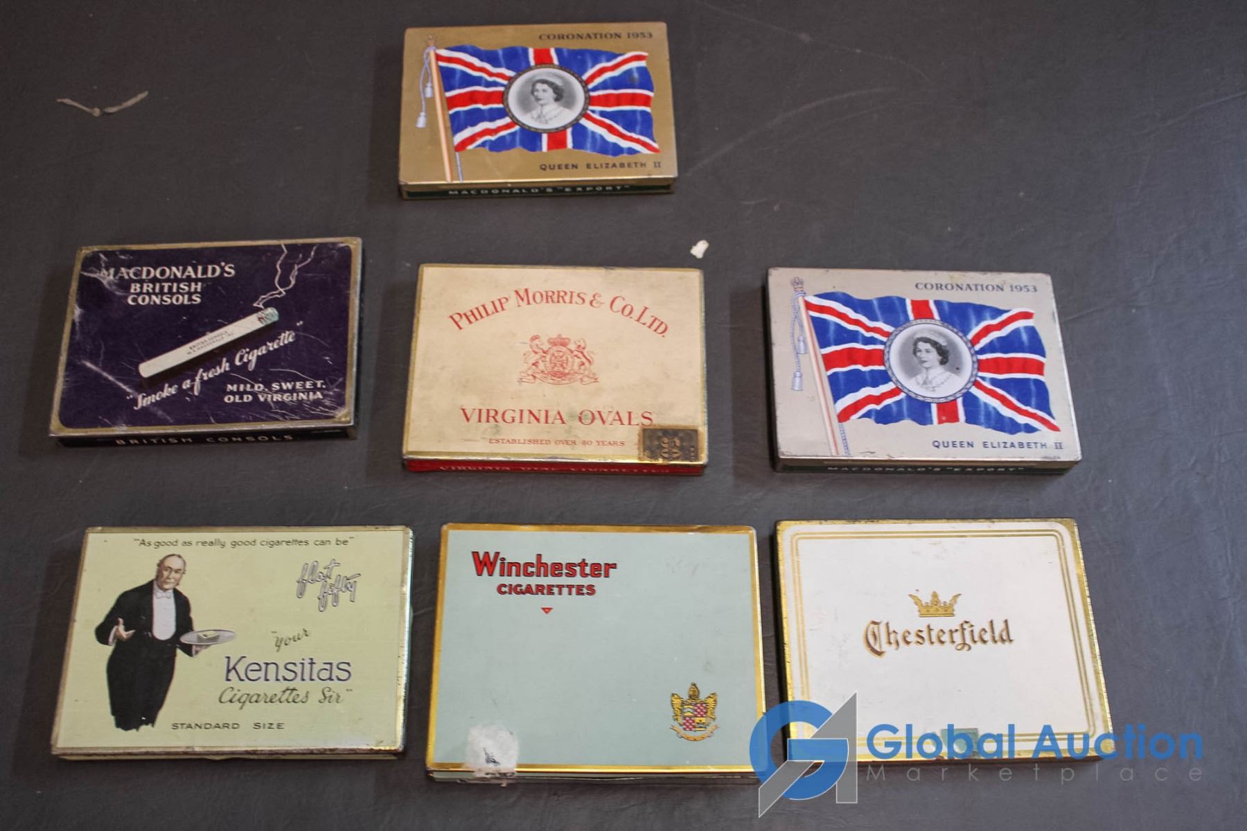 (7) Assorted Cigarette Tin Boxes