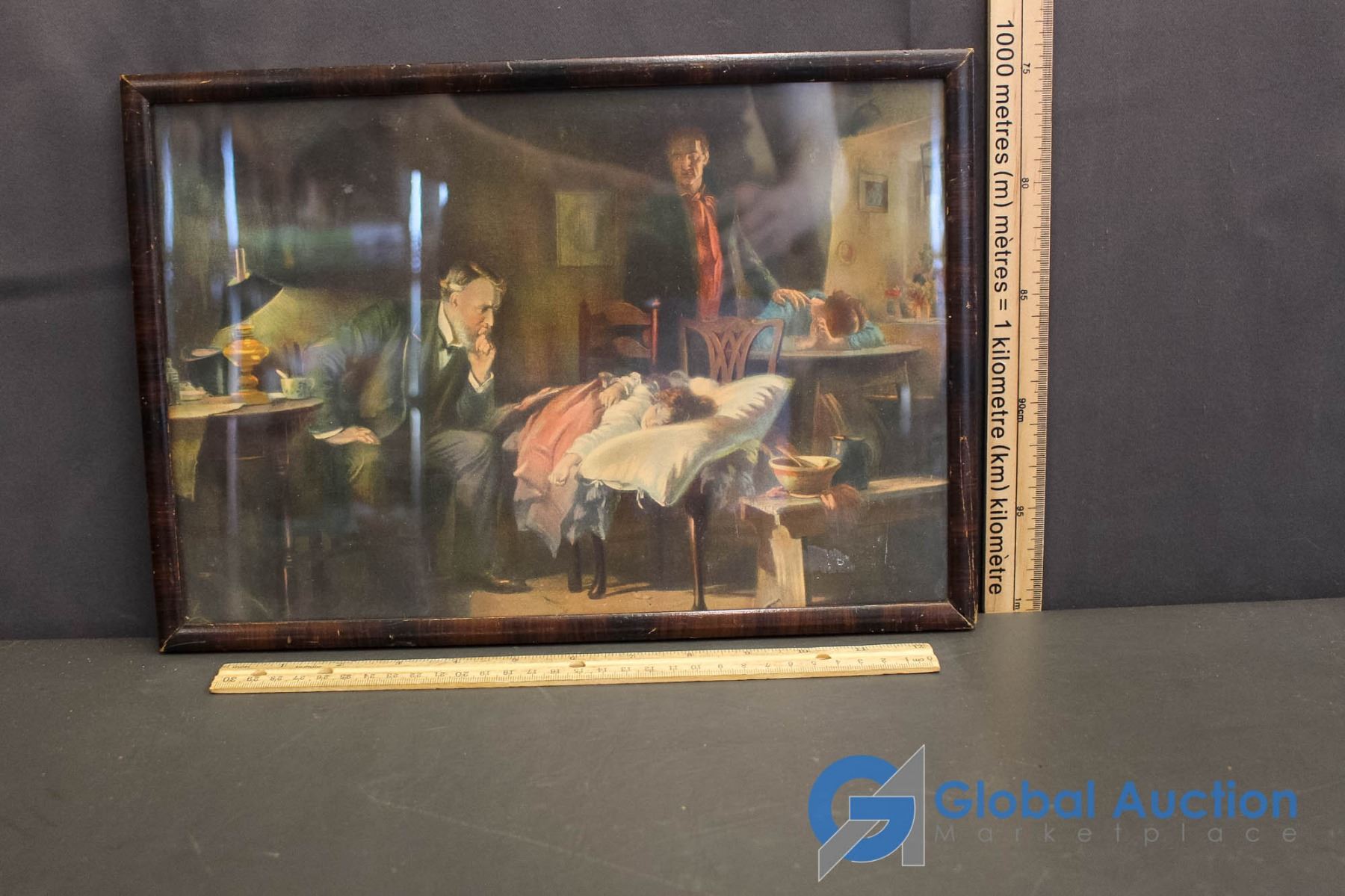 Hand Tinted Print w/Original Frame