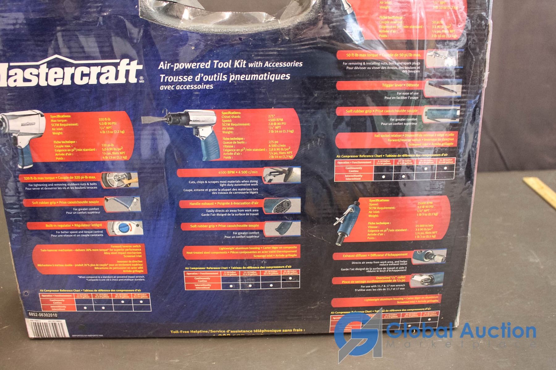 NIB Mastercraft 71 Pcs Air-Powered Tool Kit