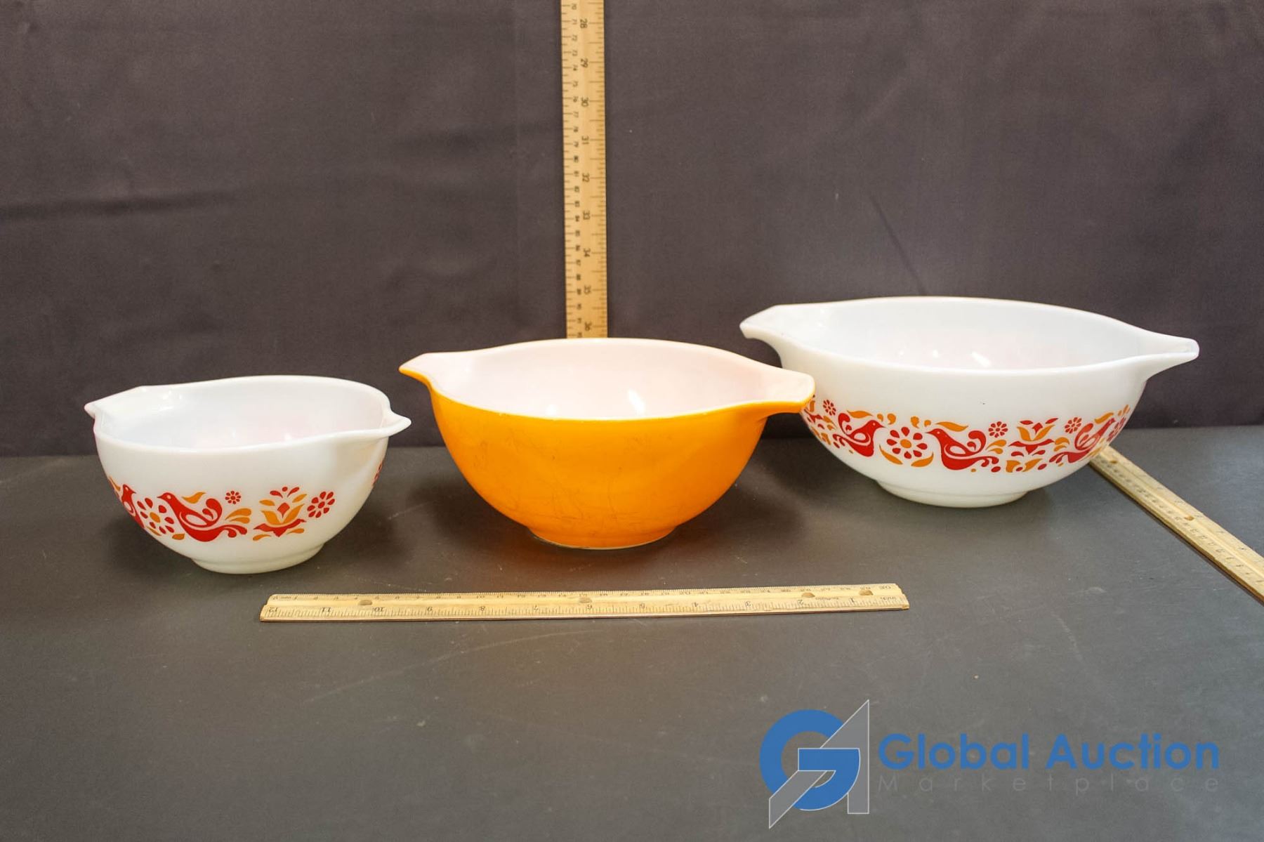 (3) Pyrex Bowls (Friendship Print)
