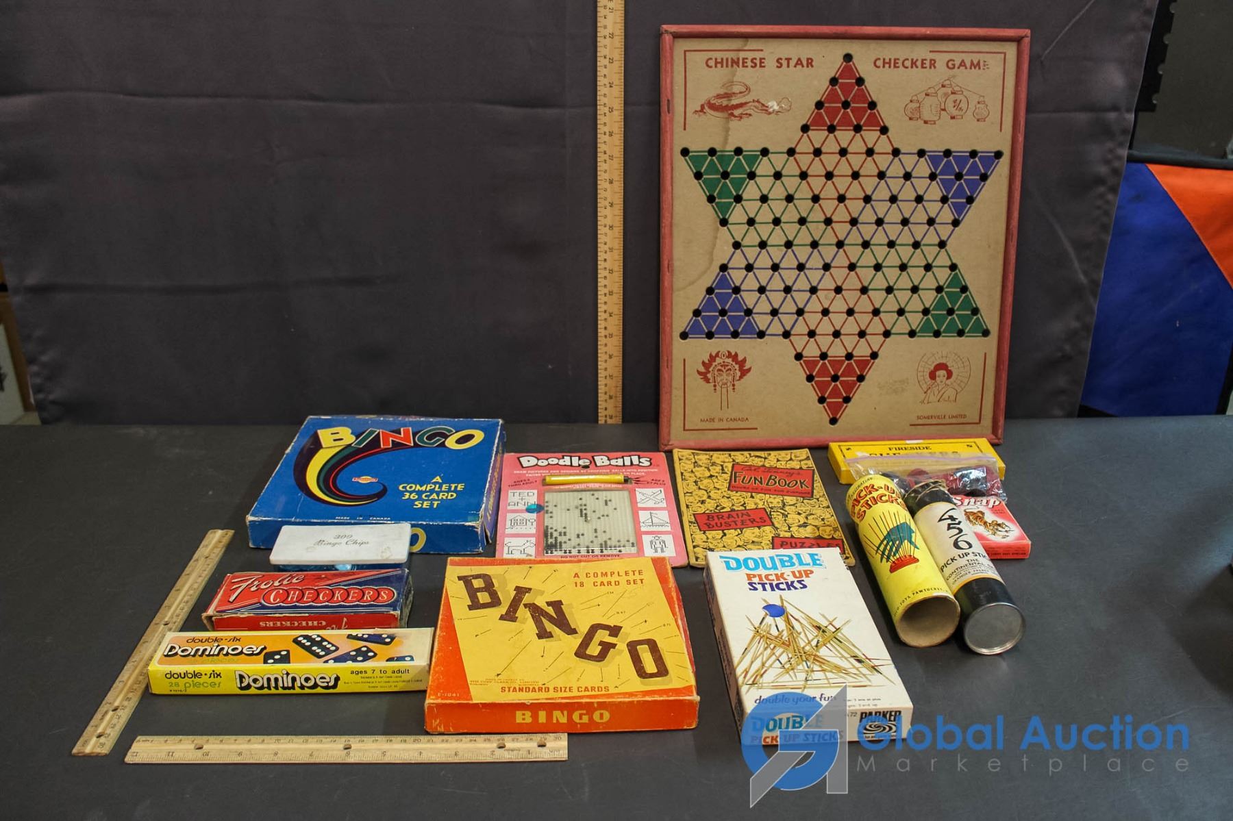 Vintage Games - Chinese Checkers, Double Pick Up Sticks, Dominos ...