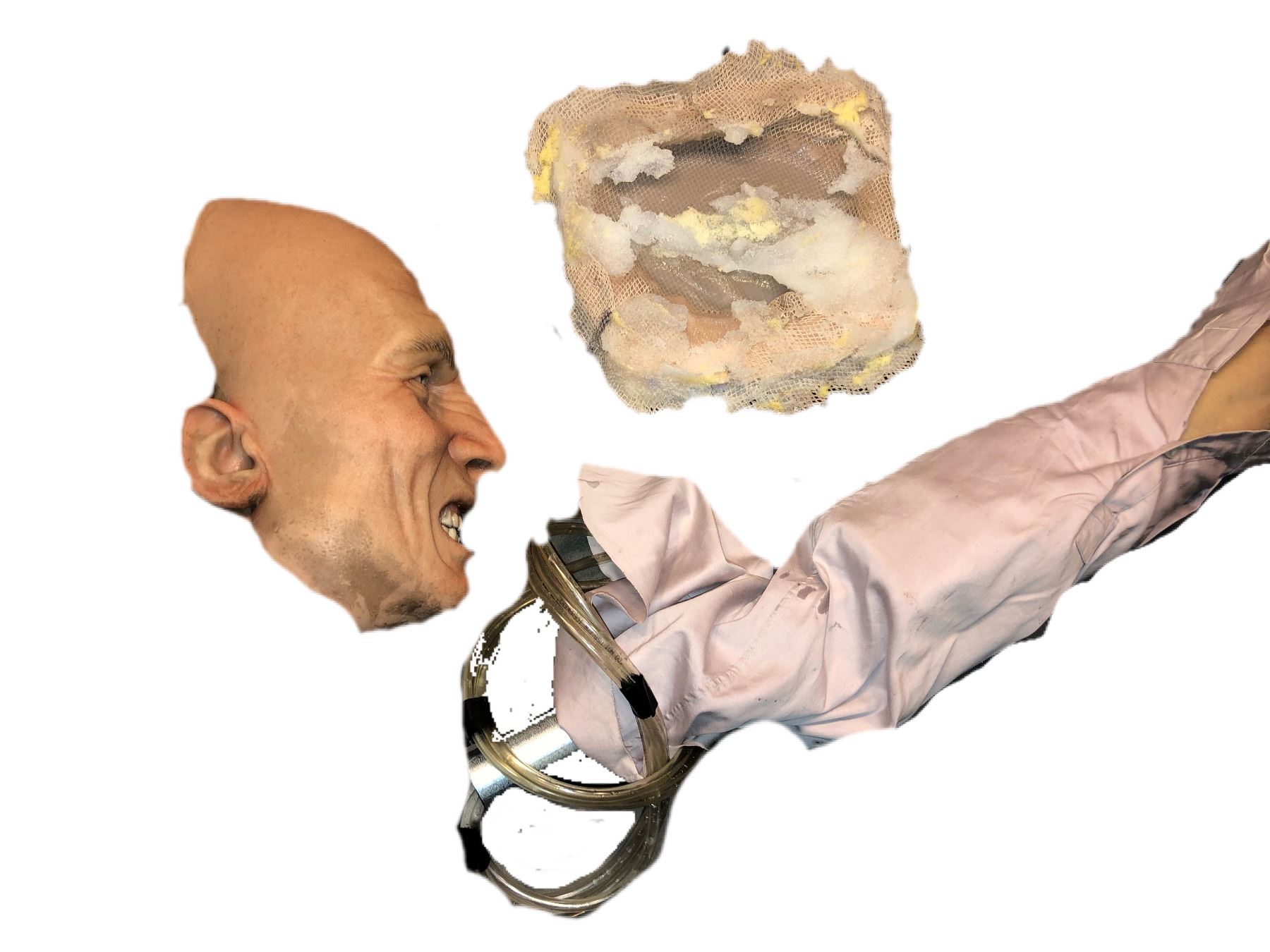 The Strain - Thomas Eichorst burnt arm, fire face mask and neck ...