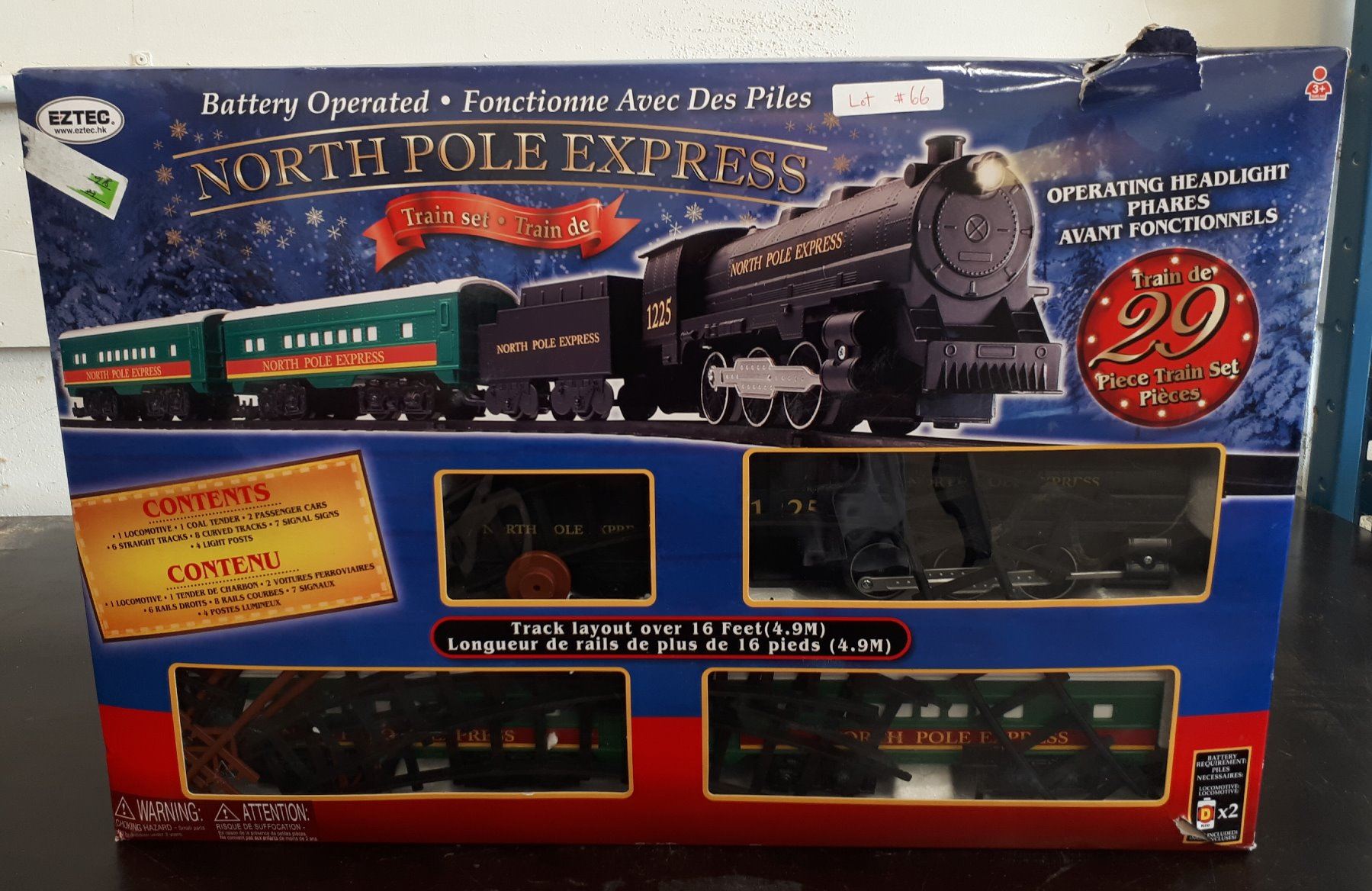 EZTEC BATTERY OPERATED NORTH POILE EXPRESS TRAIN SET