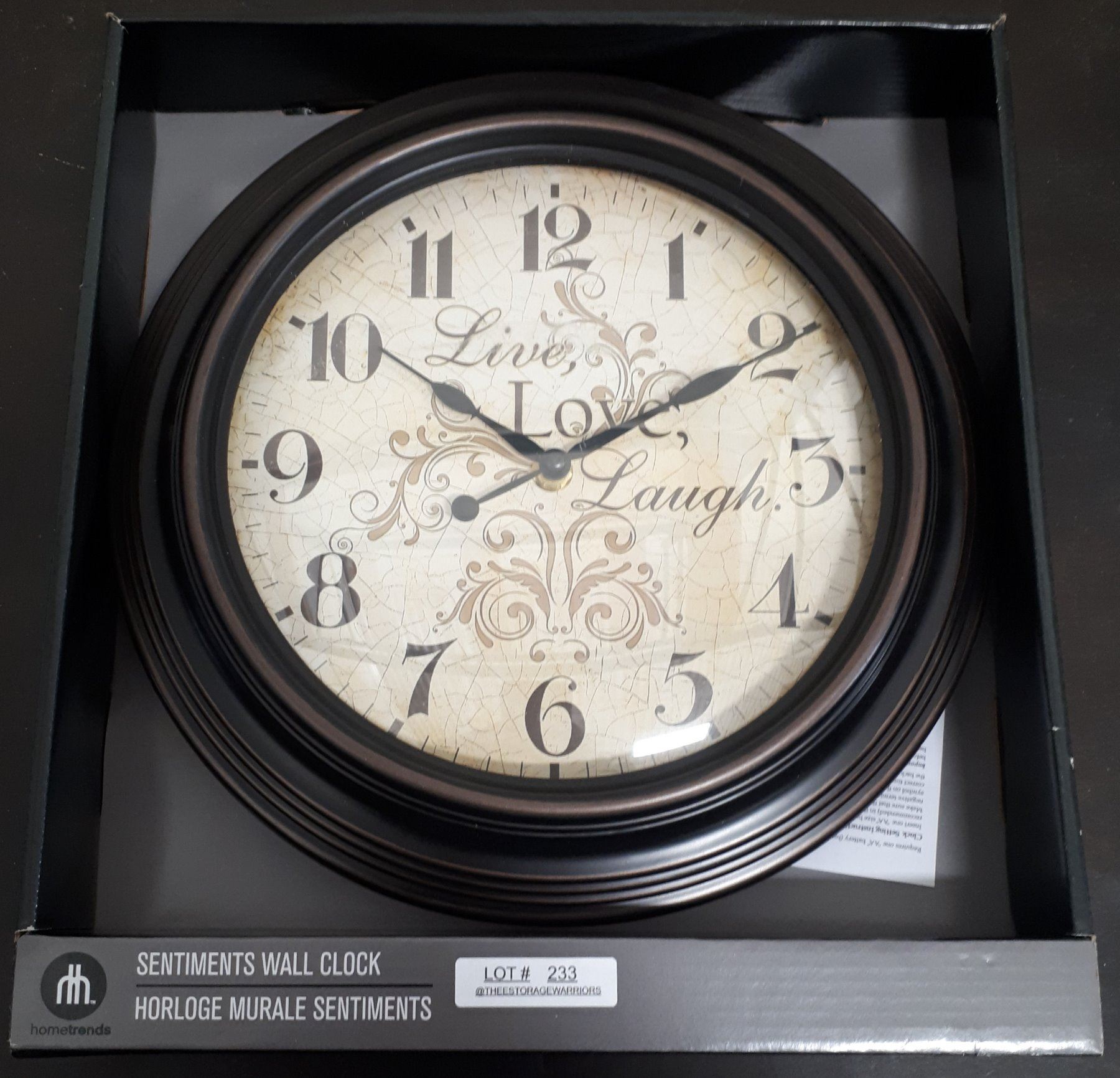 HOMETRENDS SENTIMENTS WALL CLOCK